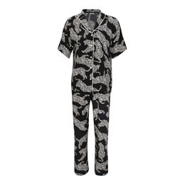 Goldenbay Pyjama ' Lilly ' Damen Gr&ouml;&szlig;e L grau / schwarz Winterkleid