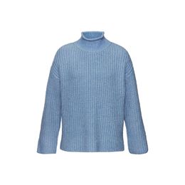 Buffalo Damen Stehkragenpullover, blau meliert, Gr&ouml;&szlig;e 36/38