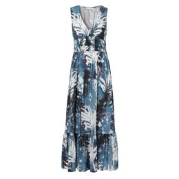 TATUUM Kleid 'Leti' Damen Gr&ouml;&szlig;e 44 taubenblau / dunkelblau / wei&szlig; Sommerkleid