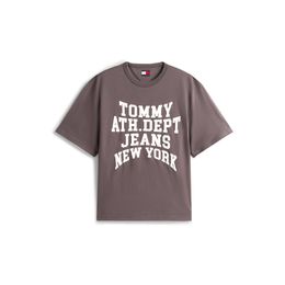 Tommy Jeans T-Shirt '90S VARSITY' Herren Gr&ouml;&szlig;e XS ecru / kastanienbraun