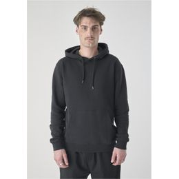 Kapuzensweatshirt Cleptomanicx "Hooded Ligull Classic", Herren, Gr. S, schwarz, 100% Baumwolle, unifarben, normal, ohne Ausschnitt, Sweatshirts, mit lockerem Schnitt
