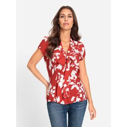 Heine Bluse Damen Gr&ouml;&szlig;e M/L blutrot / wei&szlig;