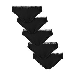 Urban Classics Ladies Basic Cotton Brazilian Lace 5-Pack ' ' Damen Gr&ouml;&szlig;e XS schwarz