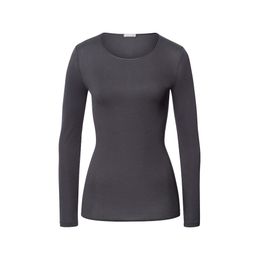 Hanro Longsleeve ' Cotton Seamless ' Damen Gr&ouml;&szlig;e L anthrazit / schwarz