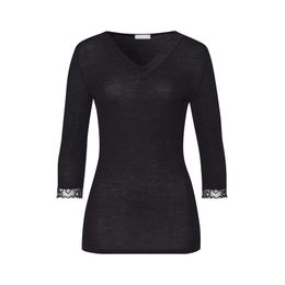 Hanro Sleepshirt ' Woolen Lace ' Damen Gr&ouml;&szlig;e S schwarz