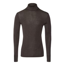 Hanro Rollkragenshirt ' Woolen Silk ' Herren Gr&ouml;&szlig;e L dunkelbraun / schwarz