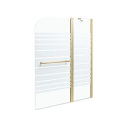 Beliani Zweiteiliger Badewannenaufsatz TUAPI in Transparent/Gold | Gr.: onesize