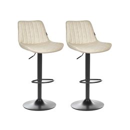 Beliani 2-tlg Drehhocker DUBROVNIK in Beige/Schwarz | Gr.: onesize