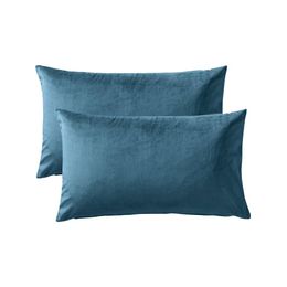 REDBEST Samt Kissenh&uuml;lle im 2er-Pack Kingsville in petrol | Gr.: 40 x 40 cm