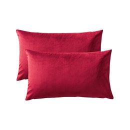 REDBEST Samt Kissenhülle im 2er-Pack Kingsville in rot | Gr.: 40 x 40 cm