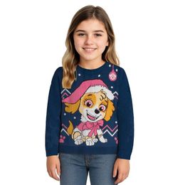 PAW PATROL Winterpullover Skye Winter Strick Pullover Ugly Sweater in blau | Gr.: 110/116