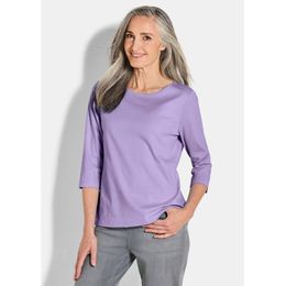 GOLDNER Basic Shirt mit U-Boot-Ausschnitt in flieder | Gr.: 54