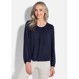 GOLDNER Kurzgr&ouml;&szlig;e: Bluse Elegante Bluse aus Chiffon in marine | Gr.: 20