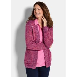 GOLDNER Strickjacke Langarm Melange-Cardigan, flauschig in beere / gemustert | Gr.: 38