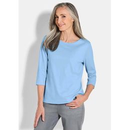 GOLDNER Basic Shirt mit U-Boot-Ausschnitt in hellblau | Gr.: 54