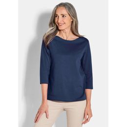 GOLDNER Langarmshirt Basic Shirt mit U-Boot-Ausschnitt in marine | Gr.: 48