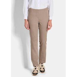 GOLDNER Kurzgr&ouml;&szlig;e: Jerseyhose mit Schlupfbund in beige | Gr.: 20