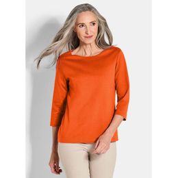 GOLDNER Basic Shirt mit U-Boot-Ausschnitt in terrakotta | Gr.: 42