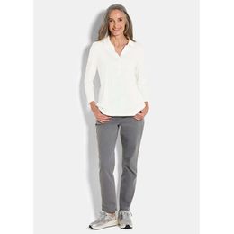 GOLDNER Kurzgr&ouml;&szlig;e: Halbarm Blusenshirt mit Hemdkragen in cremewei&szlig; | Gr.: 24