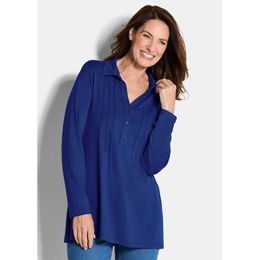 GOLDNER Kurzgr&ouml;&szlig;e: Tunikashirt Halbarm Blusenshirt mit Hemdkragen in royalblau | Gr.: 20