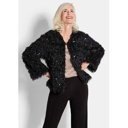 GOLDNER Kurzgr&ouml;&szlig;e: Eleganter &Uuml;berwurf mit Pailletten in schwarz | Gr.: 25