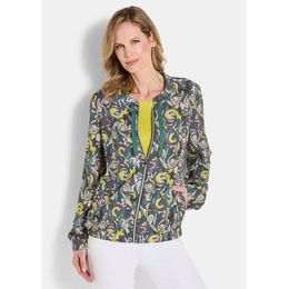 GOLDNER Sportliche Viskosejacke, Allover-Print in gr&uuml;n / gemustert | Gr.: 44
