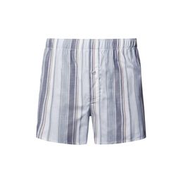 Hanro Boxershorts Fancy Woven in smokey blue stripe | Gr.: L