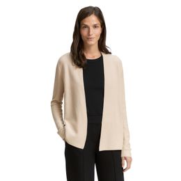 Cardigan Tom Tailor, Damen, Gr. L, beige (sand stone), Strick, Obermaterial: 100% Baumwolle, unifarben, figurumspielend hüftlang, Rundhals, Strickjacken, mit feiner Struktur