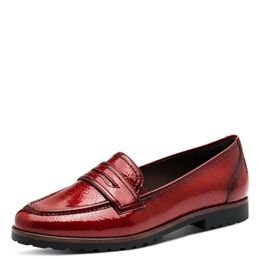 Slipper Tamaris, Damen, Gr. 39, rot, Lacklederimitat, Antik-Look, unifarben, Schuhe, Blockabstz, Pumps, Businessschuh mit Touch It-Ausstattung