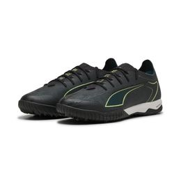 Fußballschuh Puma "ULTRA 6 PRO CAGE TT Fußballschuhe Erwachsene", Damen, Gr. 46, gelb (schwarz fizzy light grün terrain gelb), Obermaterial: Textil, Synthetik; Futter: Textil, Synthetik; Innensohle: Textil; Laufsohle: Gummi, Schuhe Fußballschuh