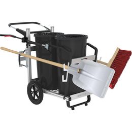 Flora Abfallsammelwagen Easy Duo, mit 2 Abfallsammlern à 60 l und Geräten, LxBxH 1210 x 710 x 980 mm