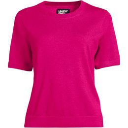 LANDS' END Merinopullover mit kurzen &Auml;rmeln, Damen,  Pink, Wolle, by Lands' End