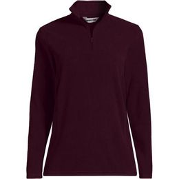 LANDS' END Anyweather Fleece-Pullover mit Rei&szlig;verschluss, Damen,  Rot, Polyester, by Lands' End