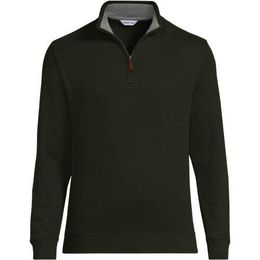 LANDS' END Rei&szlig;verschluss-Pullover aus Bedford-Ripp, Herren,  Braun, Baumwolle, by Lands' End