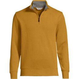 LANDS' END Rei&szlig;verschluss-Pullover aus Bedford-Ripp, Herren,  Gelb, Baumwolle, by Lands' End