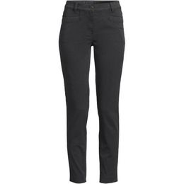 LANDS' END Slim Fit 7/8-Chinos Mid Waist, Damen,  Schwarz, Baumwolle/Lyocell (Viskose)/Baumwoll-Mischung, by Lands' End