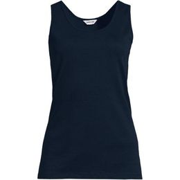 LANDS' END &Auml;rmelloses Top aus Baumwolle, Damen,  Blau, Baumwolle, by Lands' End