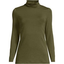 LANDS' END Rollkragenshirt aus Baumwoll/Modalmix, Damen,  Gr&uuml;n, Baumwolle/Elasthan/Baumwolle Modal, by Lands' End