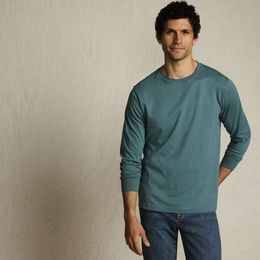LANDS' END Super-T Langarm-Shirt, Classic Fit, Herren,  Gr&uuml;n, Baumwolle, by Lands' End