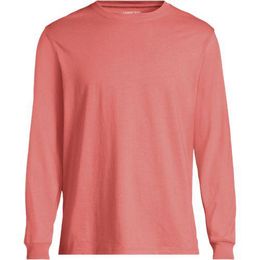 LANDS' END Super-T Langarm-Shirt, Classic Fit, Herren,  Orange, Baumwolle, by Lands' End