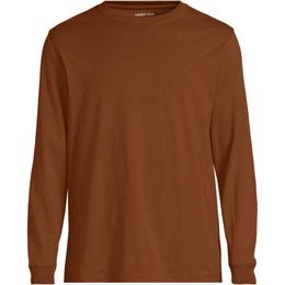 LANDS' END Super-T Langarm-Shirt, Classic Fit, Herren,  Orange, Baumwolle, by Lands' End
