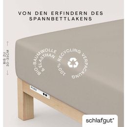 Schlafgut Spannbettlaken »PURE Bio-Baumwolle mit Elasthan, dehnbar blickdicht, straff, Bettlaken« PREMIUM Laken für Matratzen bis 30cm Höhe, in...