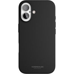 VONMÄHLEN VONMÄHLEN Smartphone-Hülle »iPhone 16, Soft Silicone Case - Black« Schwarz
