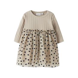 name it Kleid 'NBFNea' Gr&ouml;&szlig;e 74 greige / schwarz