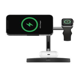 Belkin Wireless Charger »BoostCharge Pro« Kabelloses 3-in-1 Ladegerät mit Qi2 für iPhone 16/15/14/13/12 Schwarz Inklusive 36-W-Netzteil mit...
