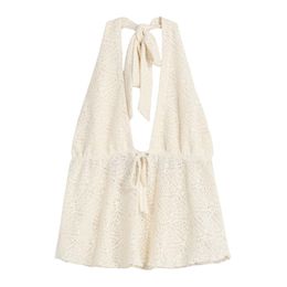 Bershka Knitted Top female Beige size S