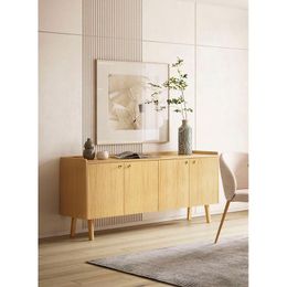 WOODMAN Sideboard &raquo;Nice&laquo; Kommode, Breite 169 cm, Echtholzfurnier aus Eiiche, viel Stauraum braun FSC -zertifiziertes teilmassives Holz