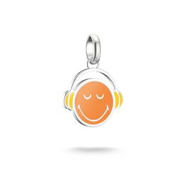 Thomas Sabo Charm-Einhänger »SMILEYWORLD Headphones Charm - Connect« silberfarben-orange-gelb SMILEYWORLD Headphones Charm- Connect