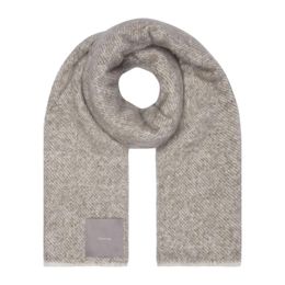 Calvin Klein Schal »CONCRETE WOOL BLANKET« mit Logopatch Cinder/Dk Ecru