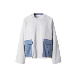 N&uuml;mph N&Uuml;MPH Sweatshirt 'NUZHELLY' Damen Gr&ouml;&szlig;e XS blue denim / hellgrau / wei&szlig;